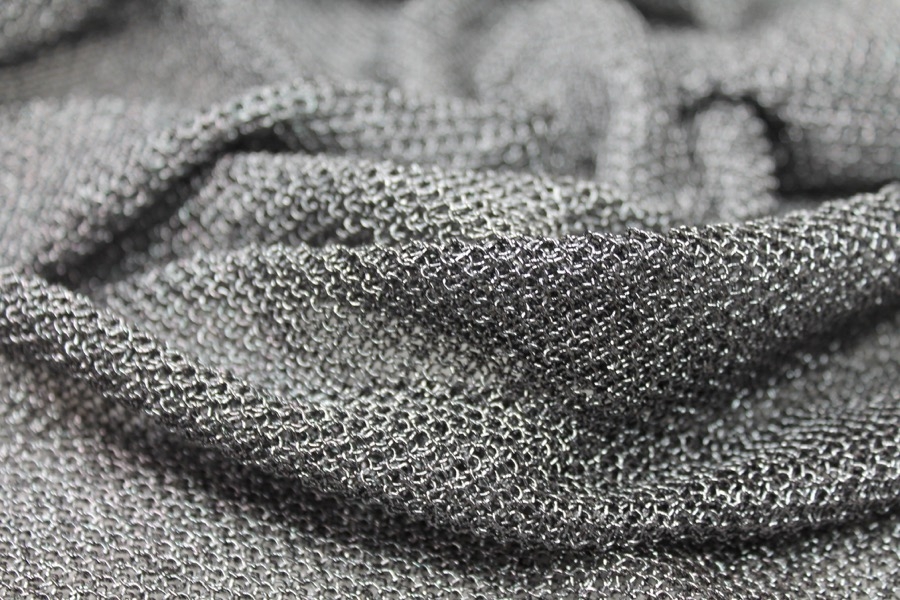 Fine Metallic Thread Knit - Gold, light weight knit, knit fabric ...